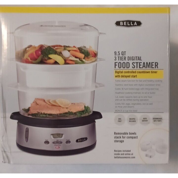 BELLA | Kitchen | Bella 95 Qt Triple Tier Digital Food Steamer Healthy ...